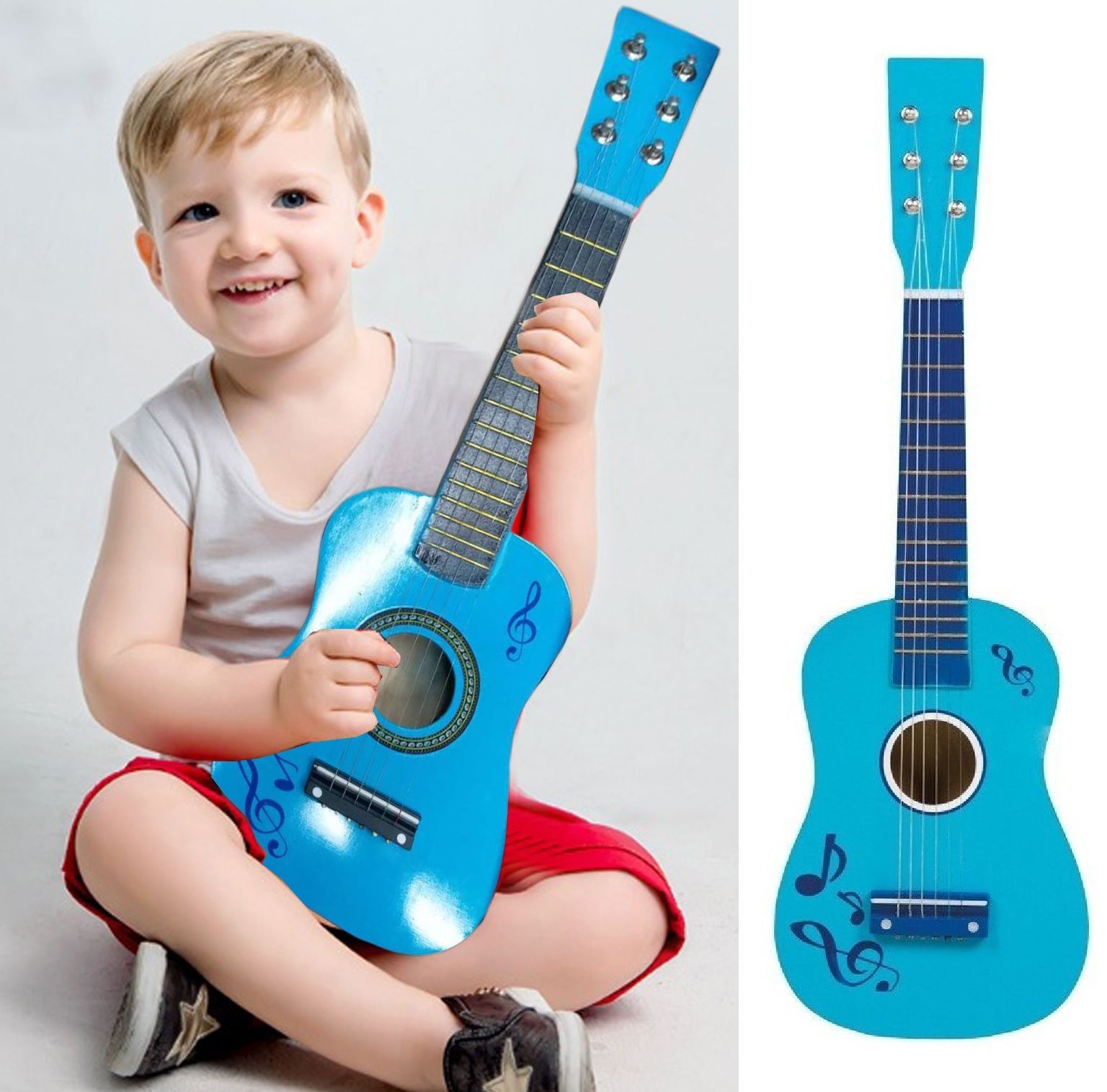 Kids Children's 23inch Wooden Guitar Acoustic Musical Instrument Play ...